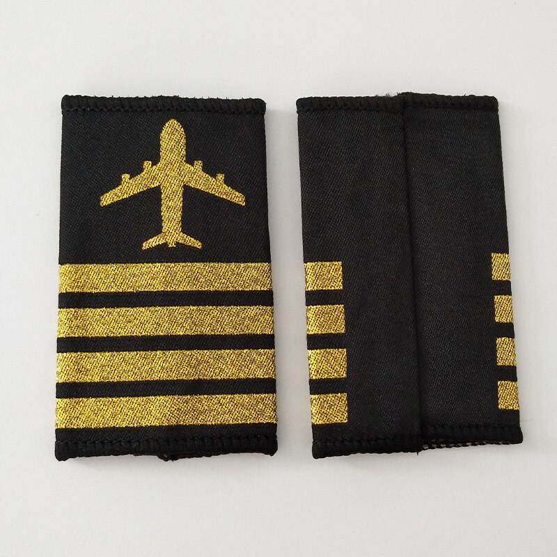 10 Pairs Pilot Kapitein Vliegtuigen Gouden Strepen... – Vicedeal