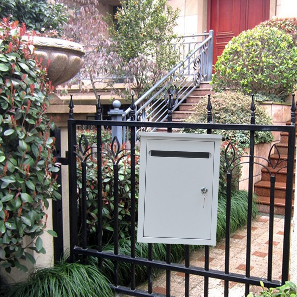 Outdoor Security Locking Mailbox Letter Box Post B... – Grandado