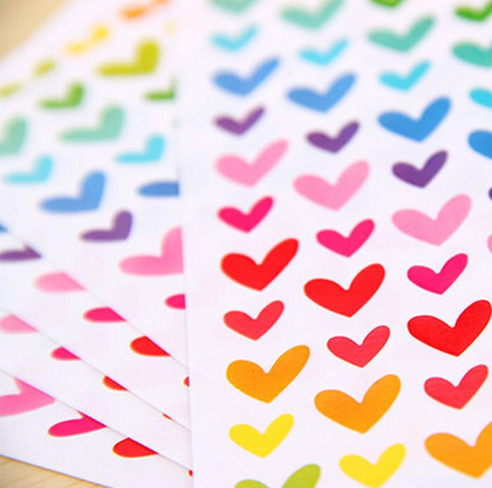 1 pack = 6 sheets Kleurrijke Verse Stippen Hart St... – Grandado