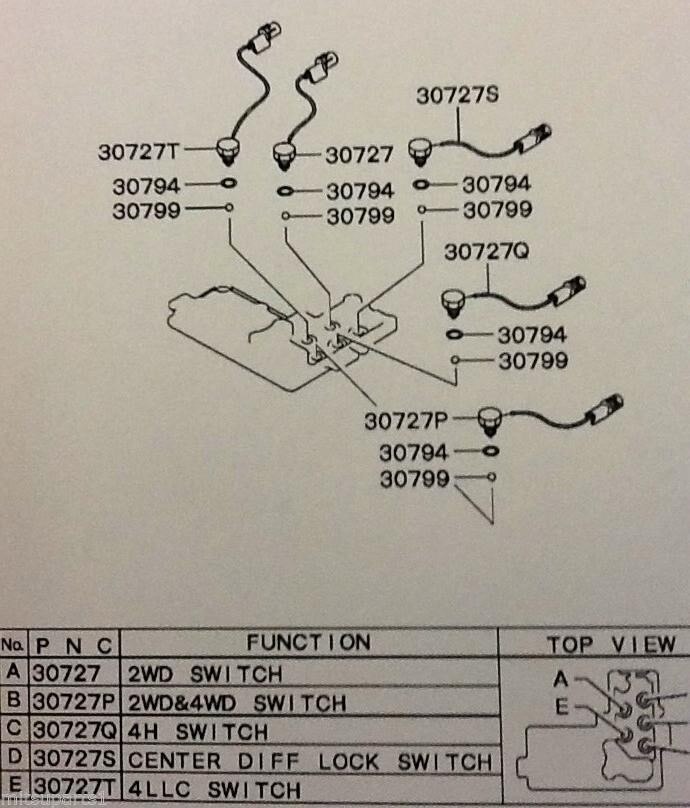 SCHAKELAAR T/F GEARSHIFT 4WD LAMP VOOR MITSUBISHI ... – Grandado