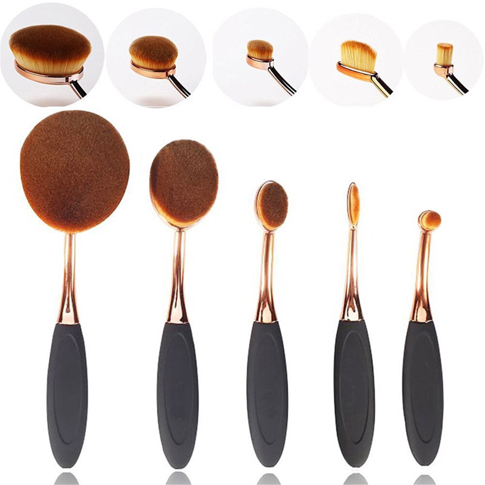 5pcs Cosmetic Makeup Brushes Set Soft Oval Head Sh... – Grandado