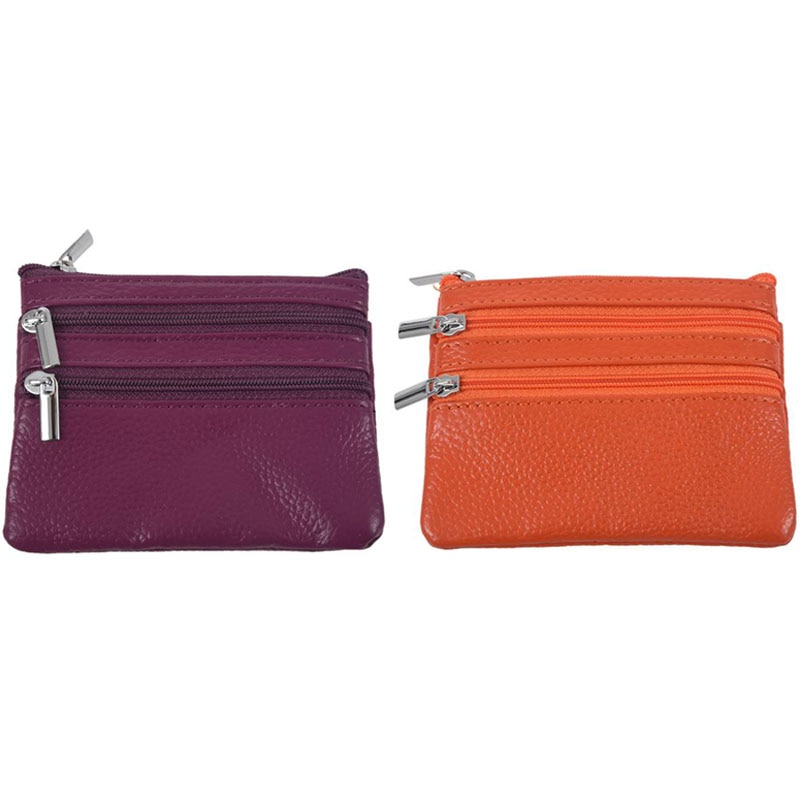 Leather Change Coin Purse with 4 Pockets and Keych... – Grandado