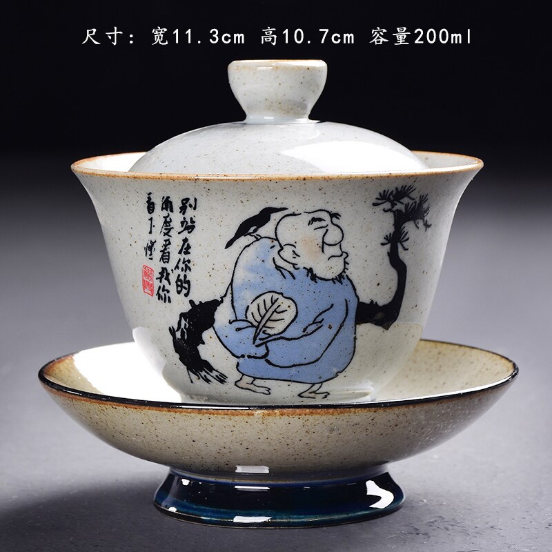 Vintage Chinese blue and white Gaiwan large size S... – Grandado