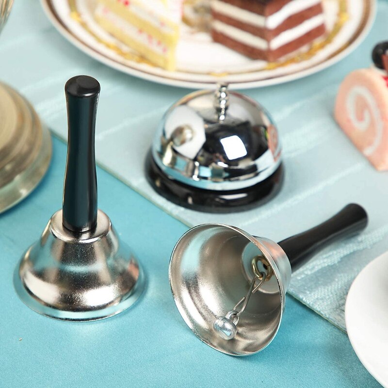 4 Pack Rvs Hand Bell En Call Bell Hand Bel Met Zwa... – Grandado