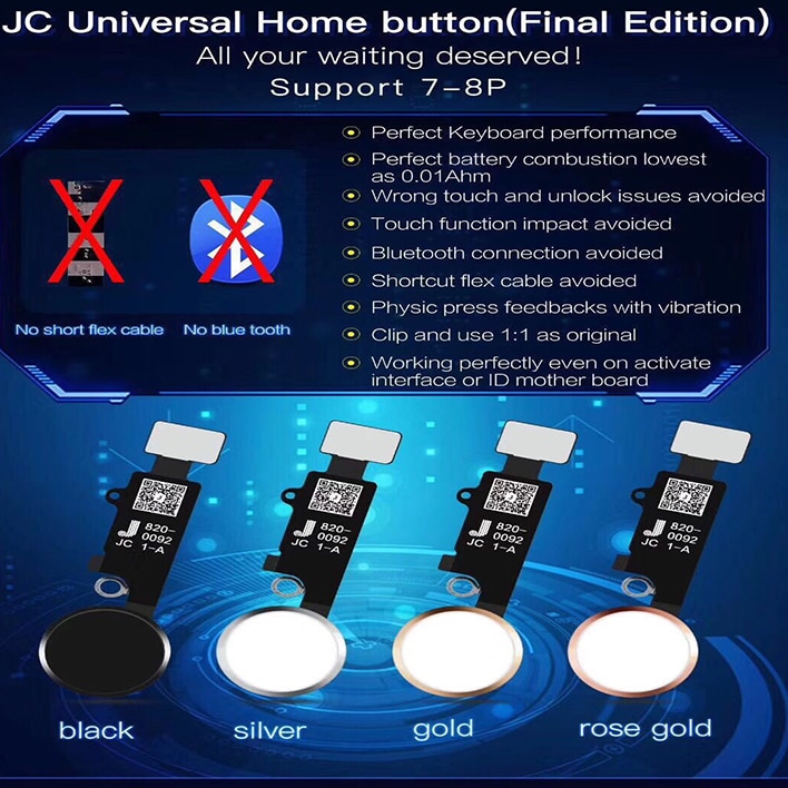 4rd Gen JC Universele home knop Voor iphone 7/7 pl... – Grandado