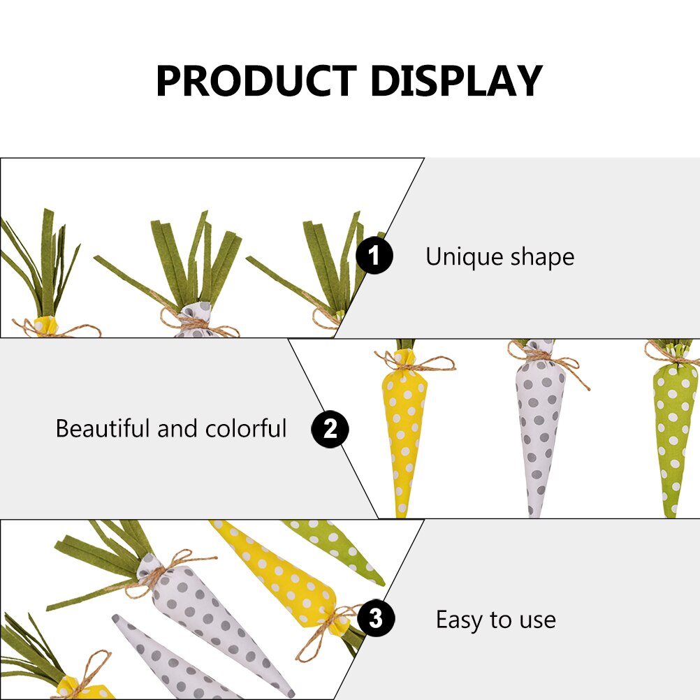 6 Pcs Easter Carrot Shaped Ornaments Cloth Carrot ... – Grandado