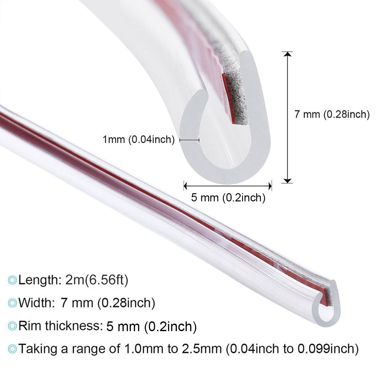 2m U Shape Channel Waterproof Rubber Edge Trim Loc... – Grandado