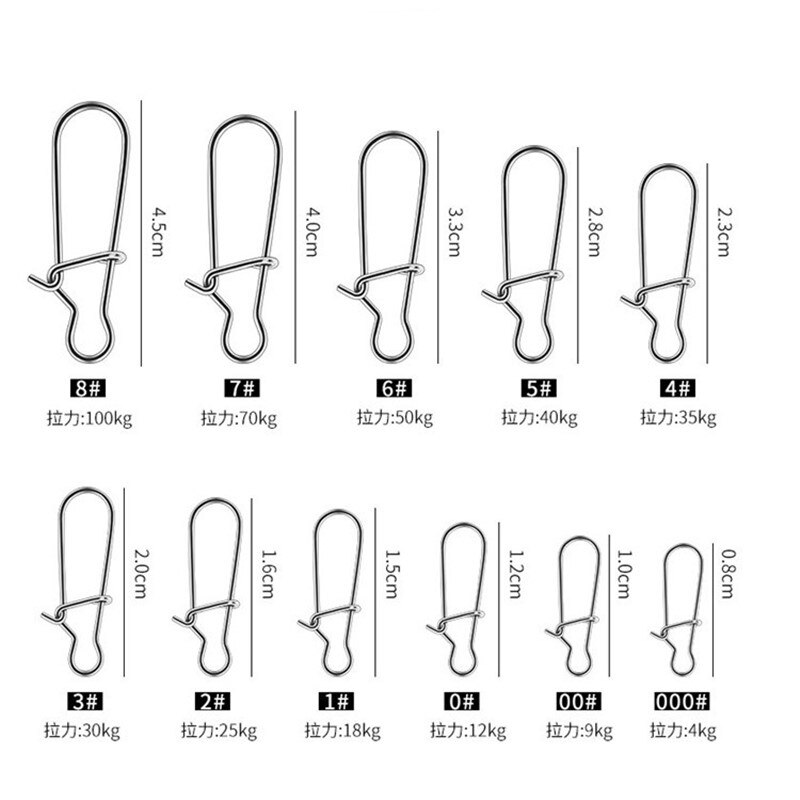 30PCS Gourd Type Stainless Hook Swivel Solid Rings... – Grandado