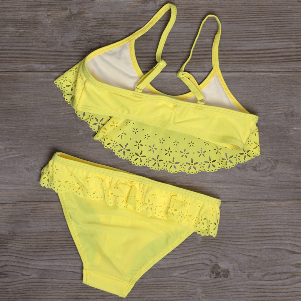 Sleeveless Solid Baby Girl Bikini Set Chldren Girl... – Vicedeal