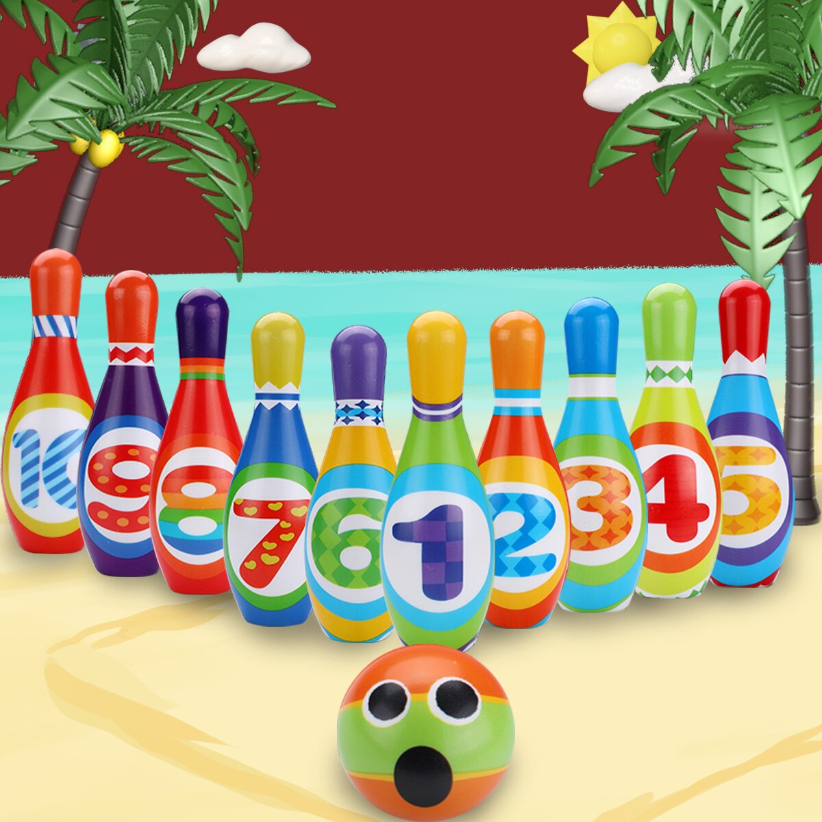 1 Set Large PU Solid Bowling Ball Kit Portable Chi... – Vicedeal