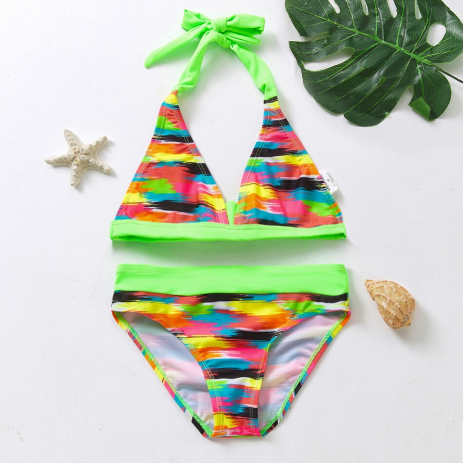 6-16T Little and Teen Girls Bikini Swimsuit Set Tw... – Vicedeal