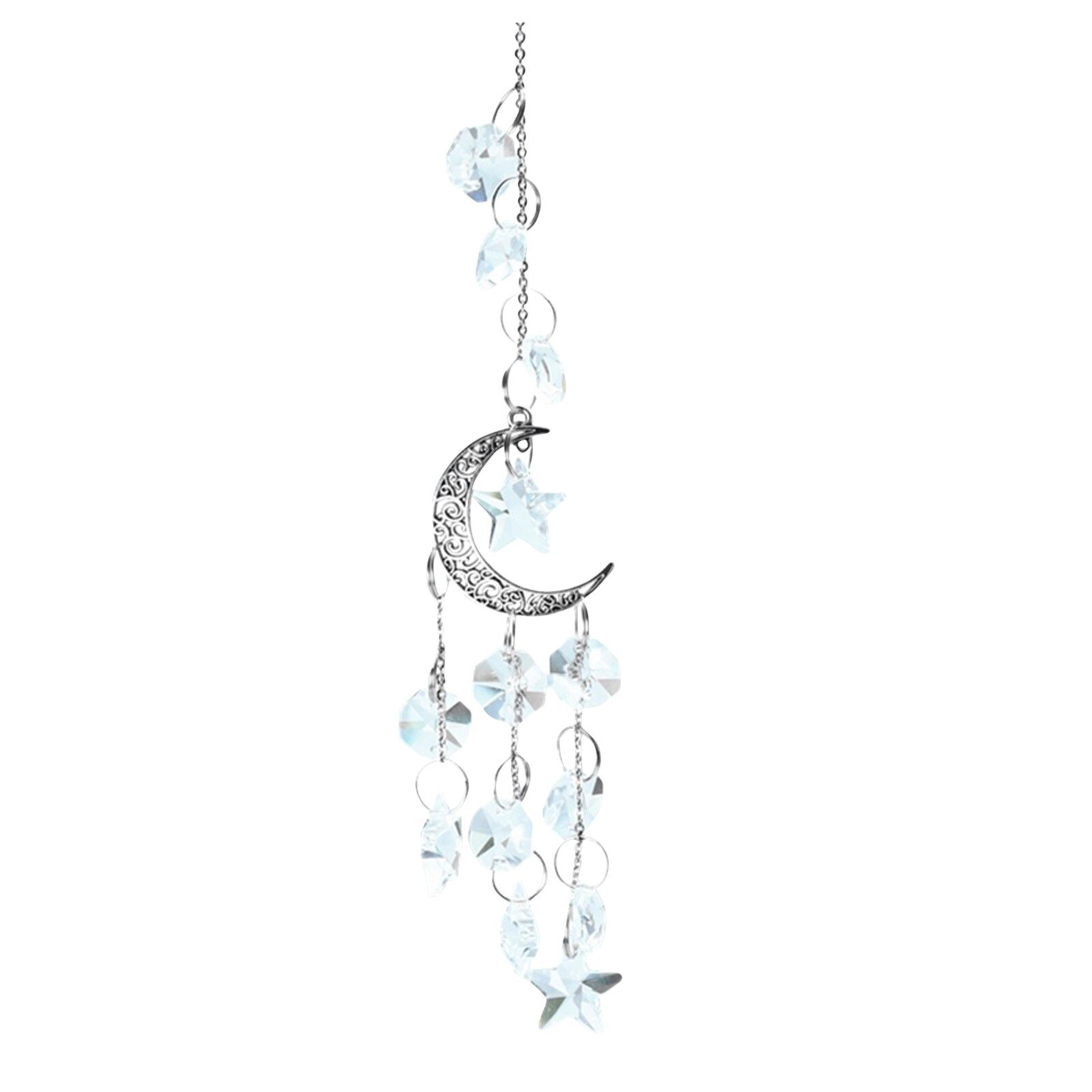 Clear Suncatcher Crystal Beads Hanging With Moon D... – Grandado