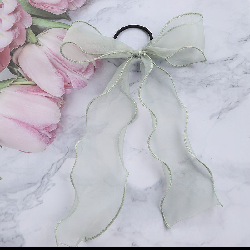 Zoete Grote Boog Organza Streamers Haar Scrunchies... – Grandado