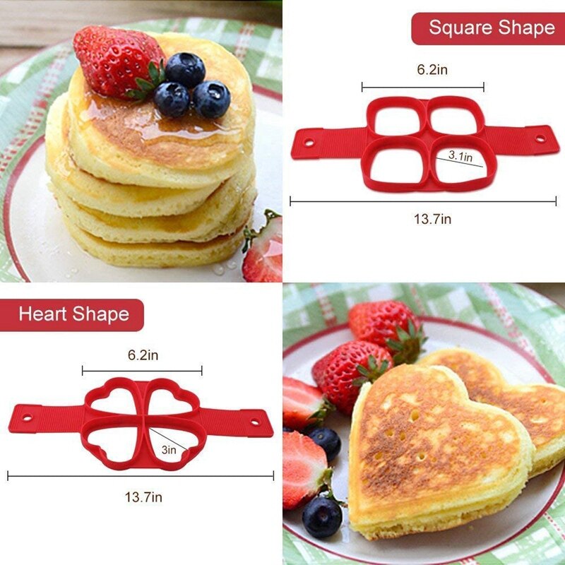 Flip Cooker Pancakes Mold,4-Pack Nonstick Silicone... – Grandado
