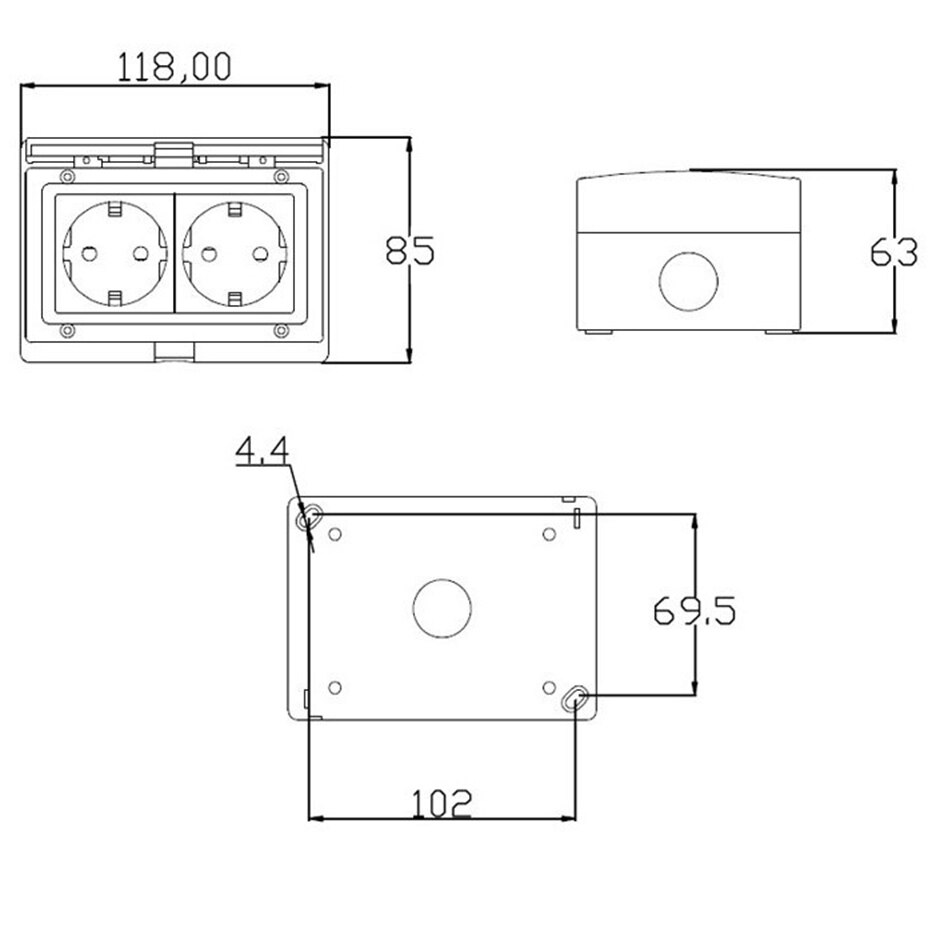 Wall Socket EU Dual Power Outlet Outdoor Electrica... – Grandado