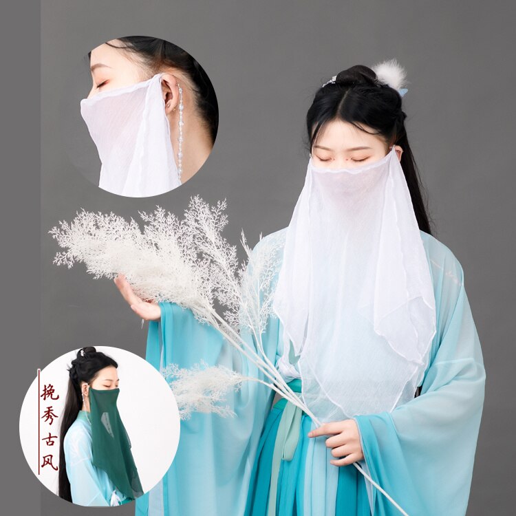 White Ancient Style Double Face Veil Hanging Sun P... – Grandado