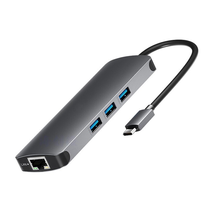 USB Hub 9 in 1 Type C Adapter with Ethernet Port U... – Grandado