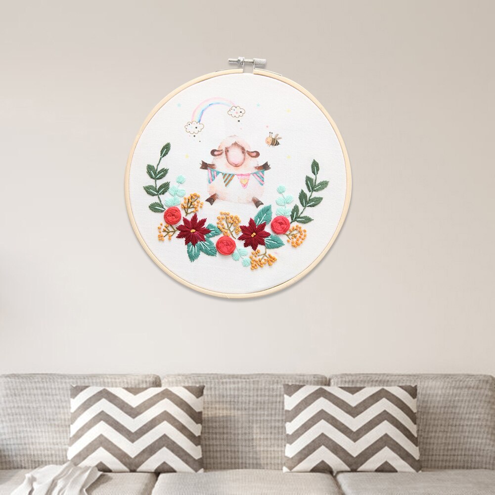 Cotton Thread Embroidery DIY Stamped Animal Circle... – Vicedeal