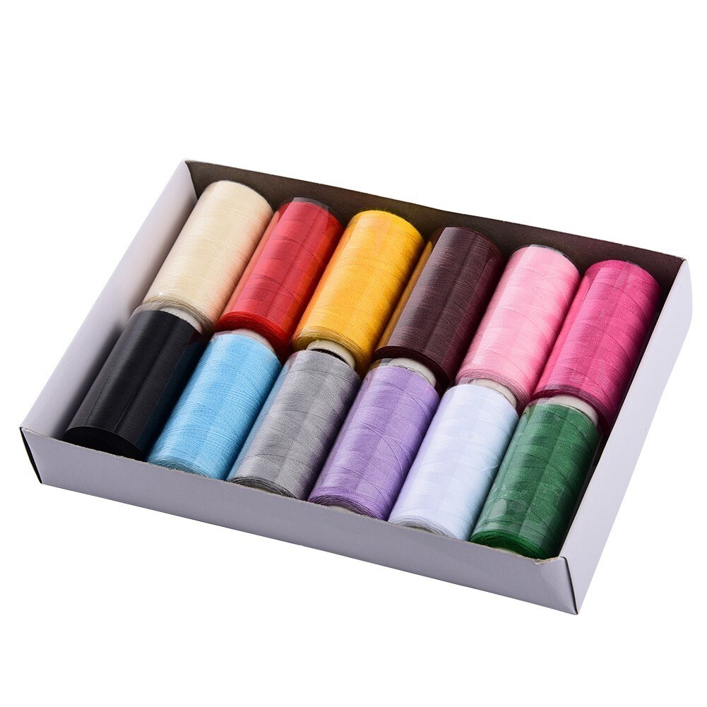 12 stks Naaigaren Polyester Spool Lijn 400 Yards M... – Grandado