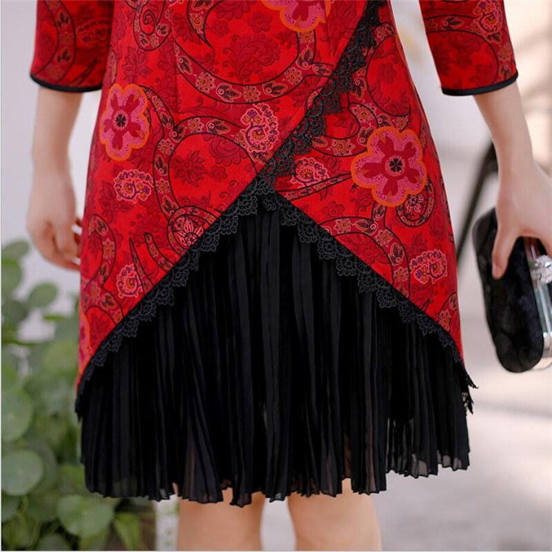 Mid Lange Ao dai jurken moderne Womens Vintage blo... – Vicedeal