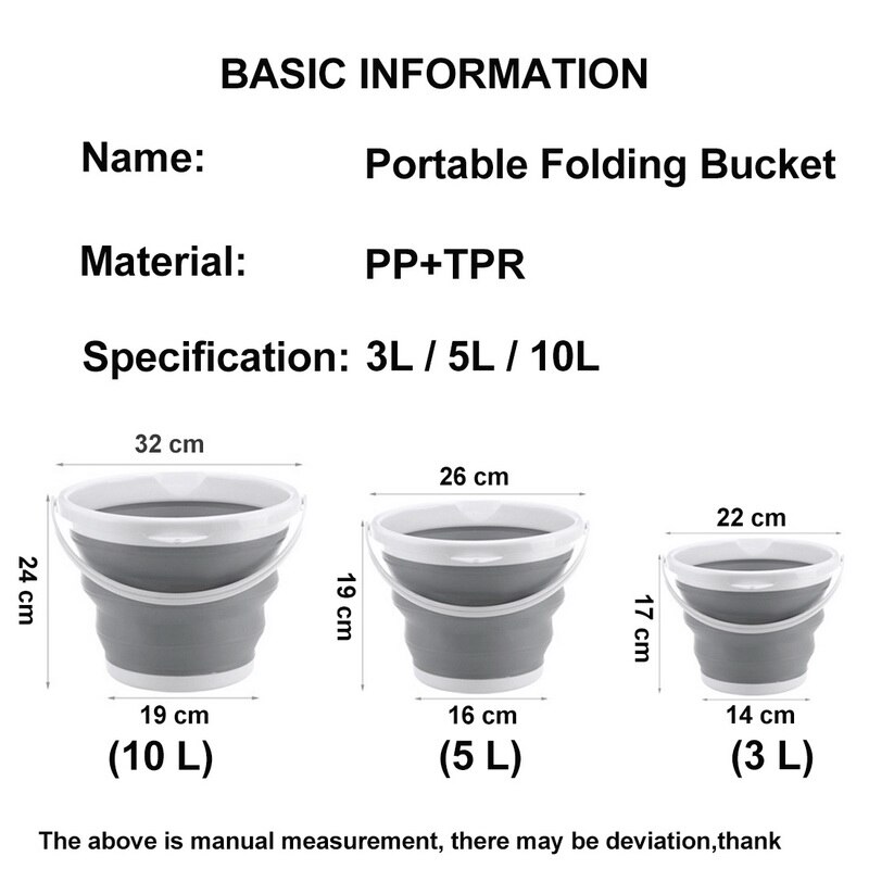 Portable Folding Buckets Silicone Plastic Car Buck... – Grandado