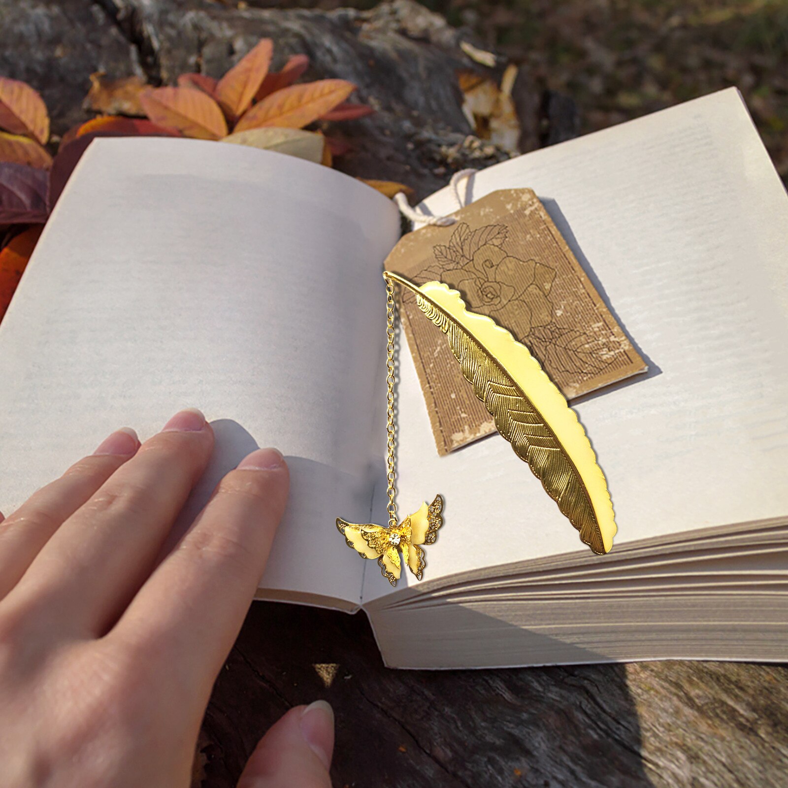 Retro Metalen Bladwijzers Lichtgevende Veer Boek M... – Grandado