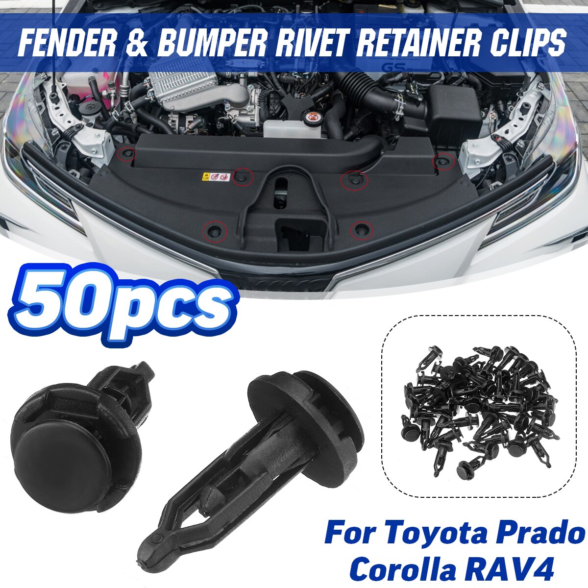 50Pcs Auto Fasteners For Toyota Corolla Rav4 Avens... – Grandado
