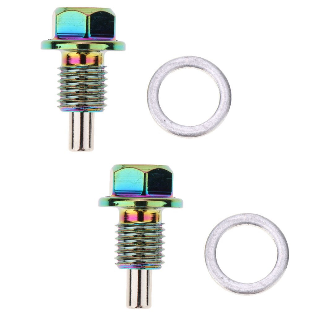 2 X Magnetic Engine Oil Pan Drain Sump Filter Adso... – Grandado