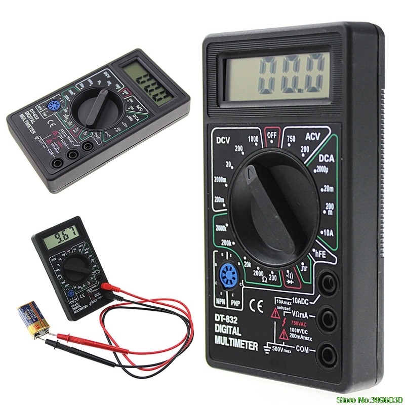 Dt832 digital multimeter lcd dc ac voltmeter ammet... – Vicedeal