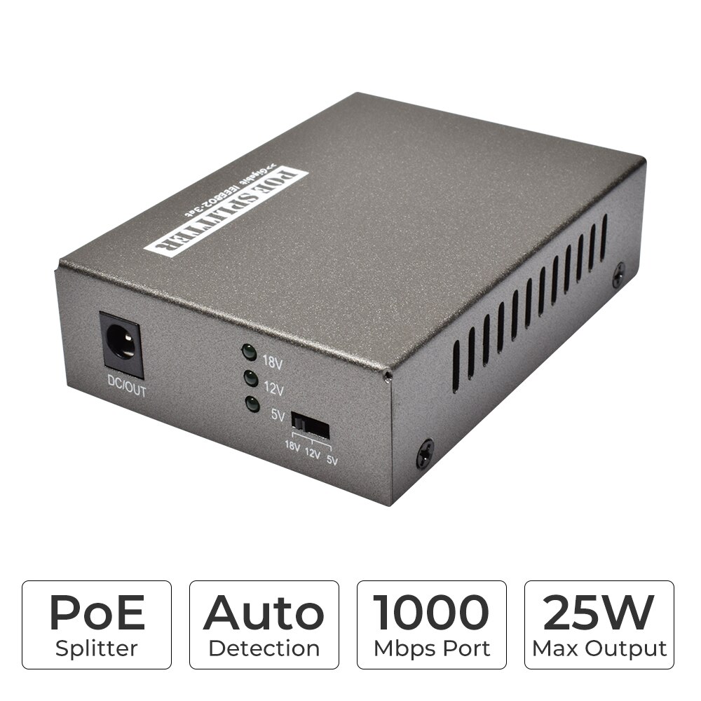 Poe Splitter 100/1000 mbps data adapter 802.3af / ... – Vicedeal
