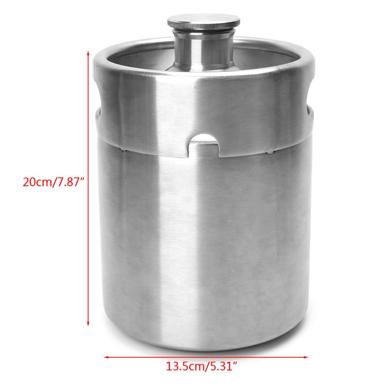 2L Rvs Home Brew Mini Vaatje Growler Wijn Bier Bro... – Vicedeal