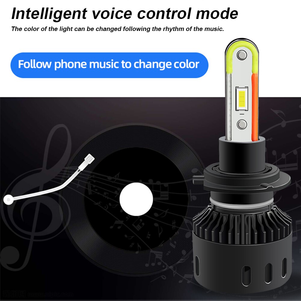H7 Auto Led Rgb Koplamp Kit App Bluetooth Controle... – Vicedeal
