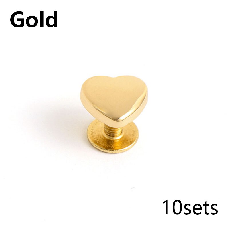 10Pcs Heart Shape Metal Screw Back Rivets for Leat... – Vicedeal