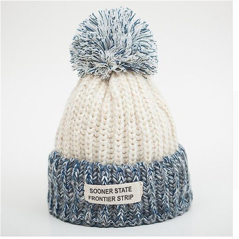 Korea Winter Labeling Wool Hat Women Patch Thick W... – Vicedeal