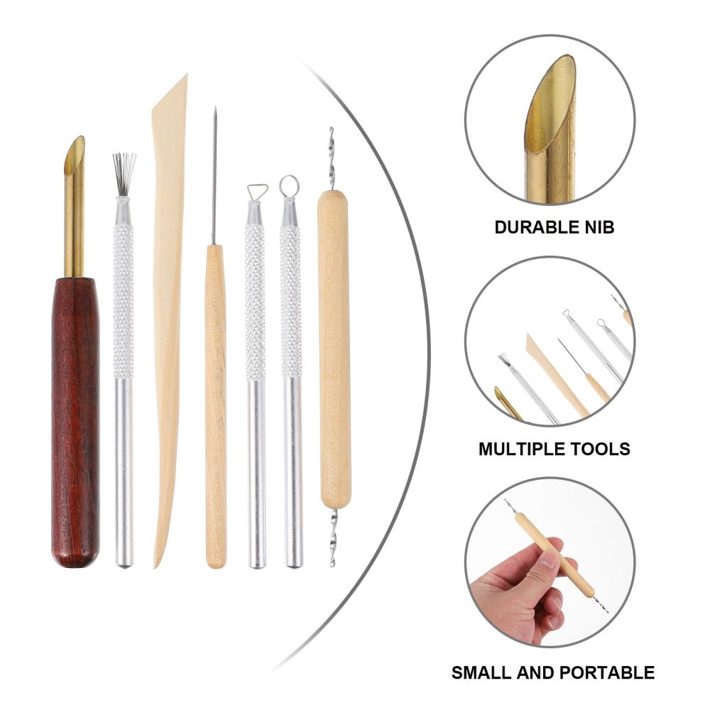1Set/7pcs Wood Safe Polymer Clay Tools Pottery Mod... – Grandado