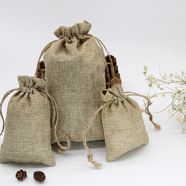 5pcs Linen bag Party Bag Wedding souvenirs Festiva... – Grandado