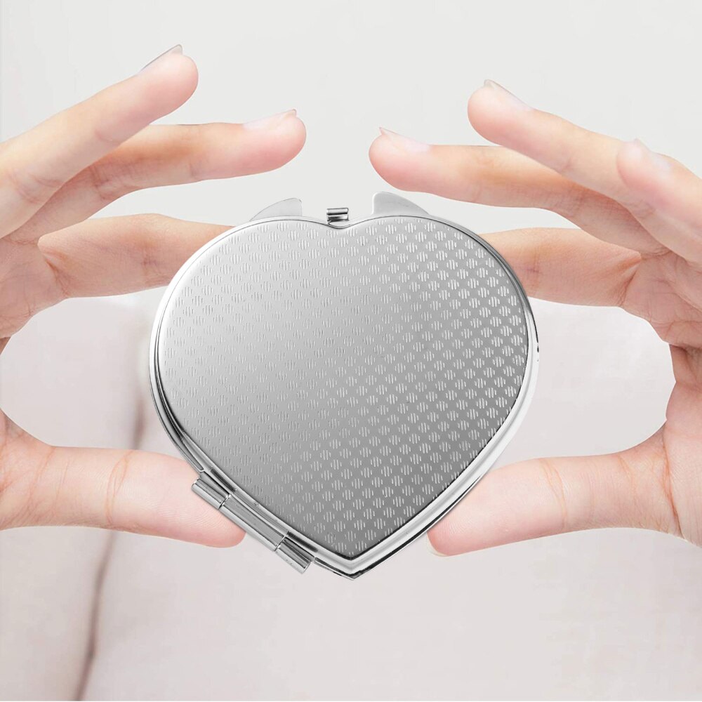 Exquisite Makeup Mirror Funny Heart Shape Pocket M... – Vicedeal