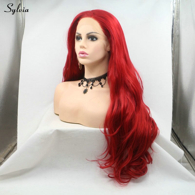 Sylvia Side Part Hairline Red Color Synthetic Wigs... – Grandado