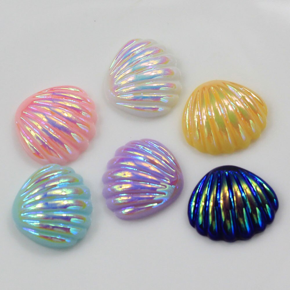 20/50pcs Bling Resin Scallop Seashell Decoration C... – Grandado
