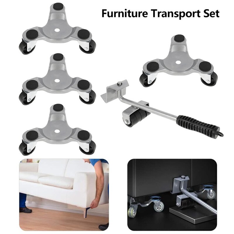 Movers Furniture Transport Set Silver Labor-Saving... – Grandado