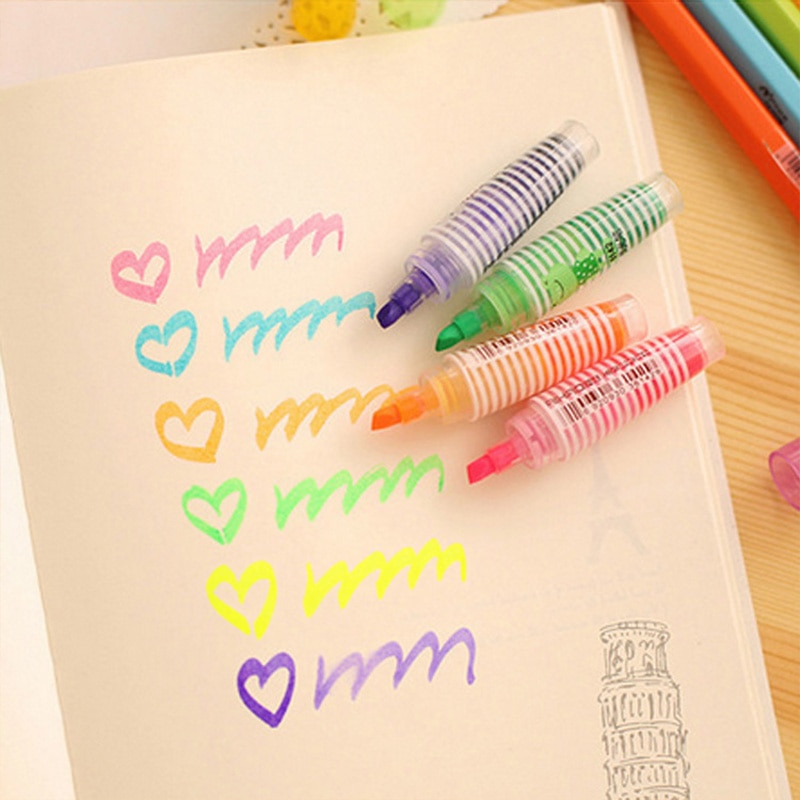 6 pcs/pack Cute Kawaii Mini Highlghter Pen Set Mar... – Vicedeal