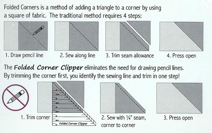 Folded Corner Clipper Quilting Templates Ruler # F... – Grandado