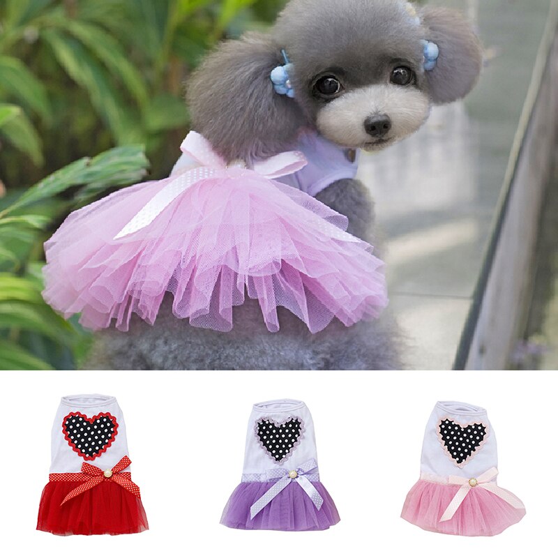 Summer Cute Pet Dog Skirt Mini Dress Wedding Dress... – Grandado