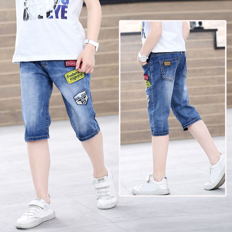 Ienens jonge jongen jeans shorts klassieke broek k... – Vicedeal