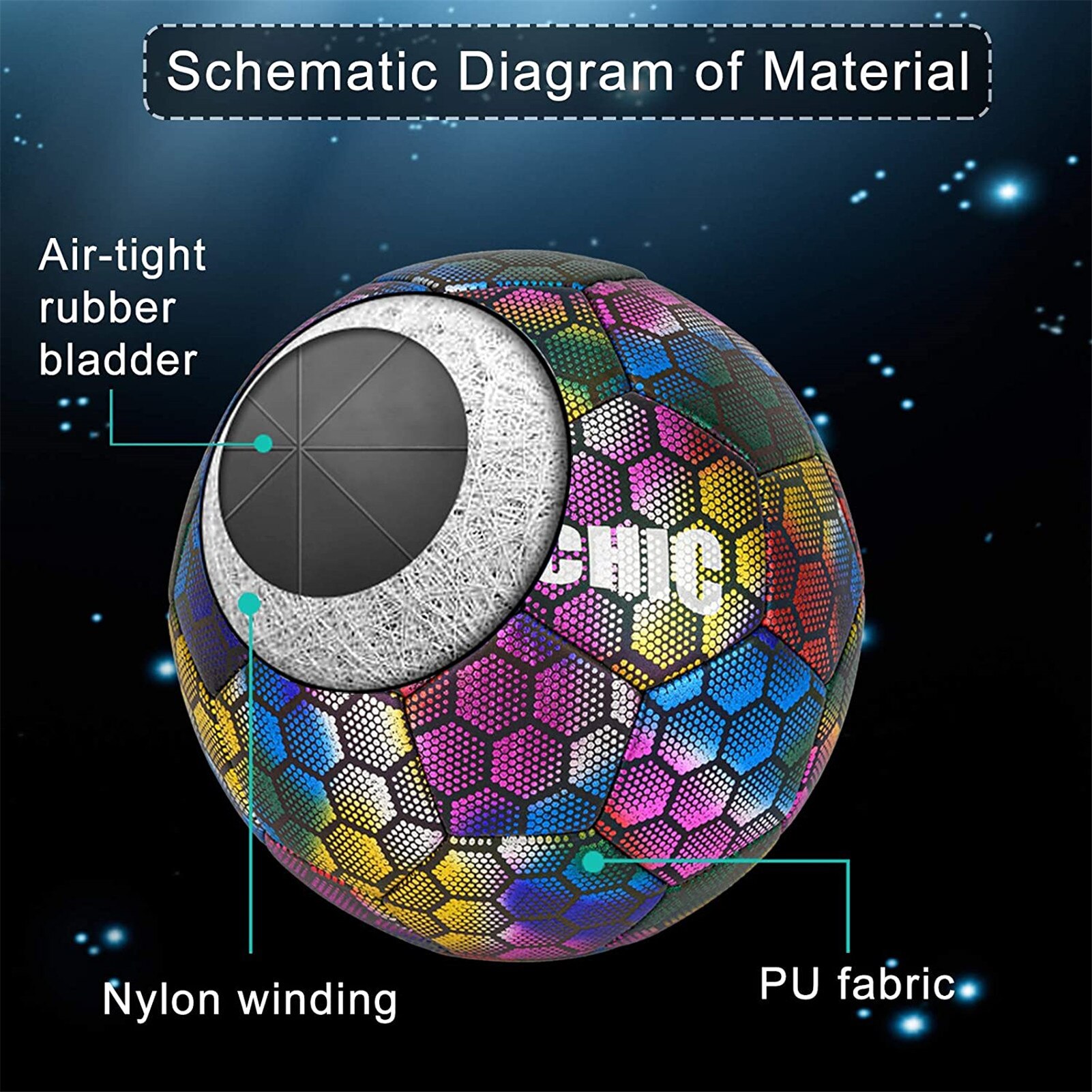 Reflective Football Night Glowing Soccer for Child... – Grandado