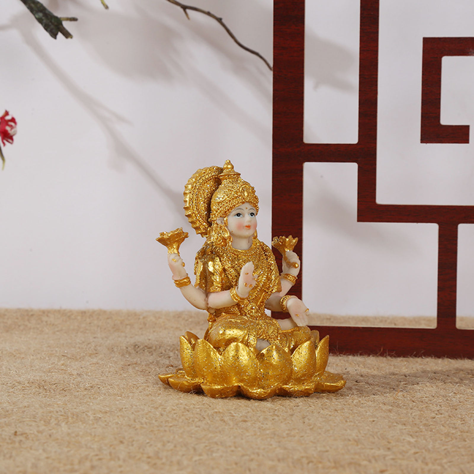 Hindu Goddess Gold Indian Buddha Statue Prosperity... – Vicedeal