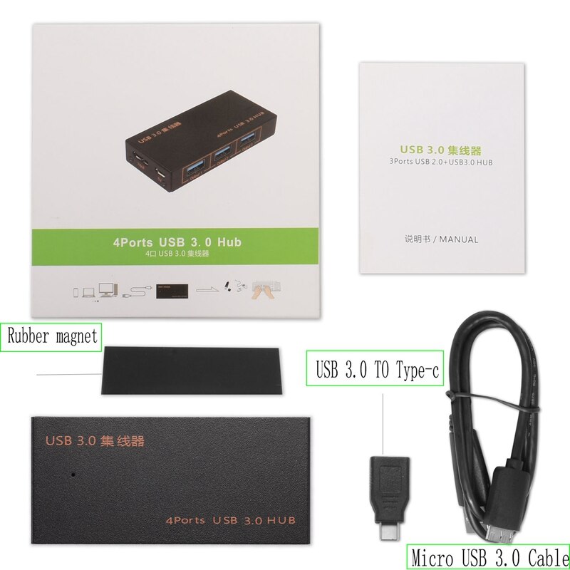-4-Port 3.0 Splitter Type-C Hub with Independent S... – Grandado