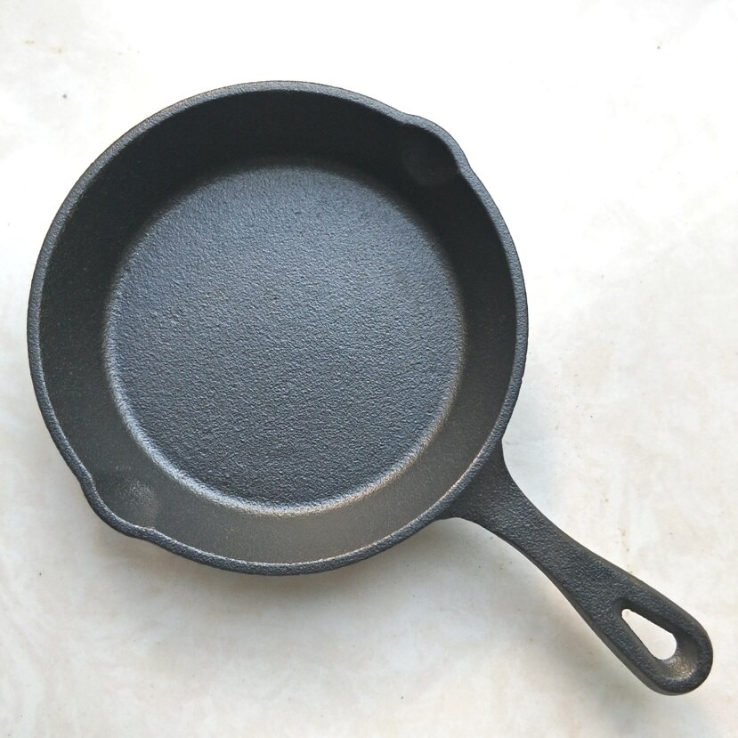 Dia:16cm Cast Iron Skillet Fry Pan with Silicone H... – Vicedeal