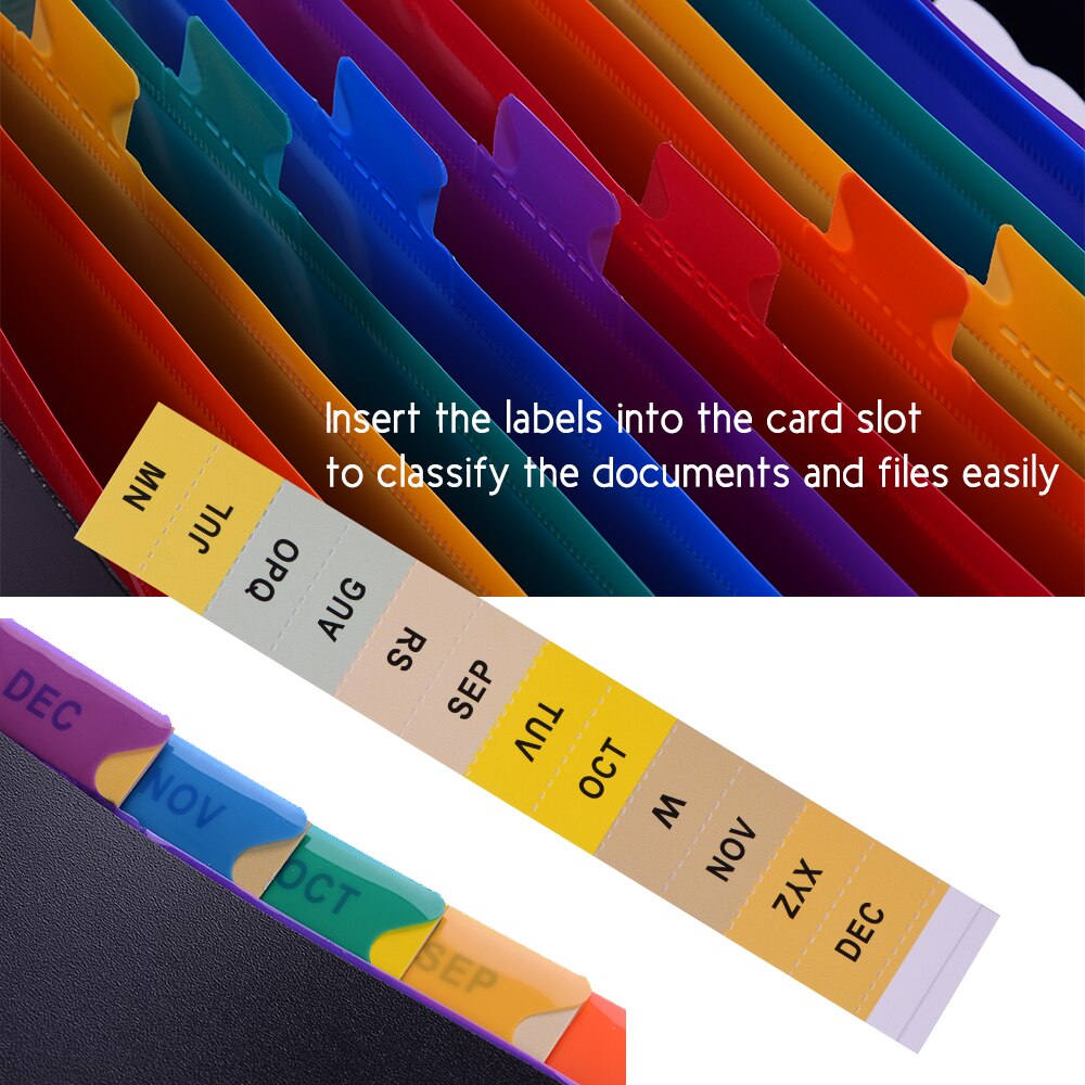 24/12 File Folder Colourful Pockets Organizer Expa... – Grandado