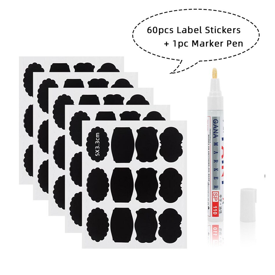 60Pcs Keuken Jar Stickers Label Sticker Organizer ... – Grandado